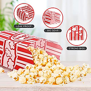 400 Popcorn Bags 1 Once - Perfect Size for Theater, Movies, Birthday Parties Celebration - Great Carnival Light Snacking Bags - Popcorn Bags for Party - Sturdy Paper Bags. (400)