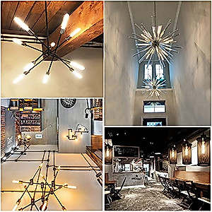 Leools T10 Led Bulb,Dimmable Tubular Vintage LED Edison Bulbs 6W,Equivalent 60 Watt,600LM,Warm White 2700K,Clear Glass,E26 Base Bulb, for Cabinet Display Cabinet etc,3 Pack.