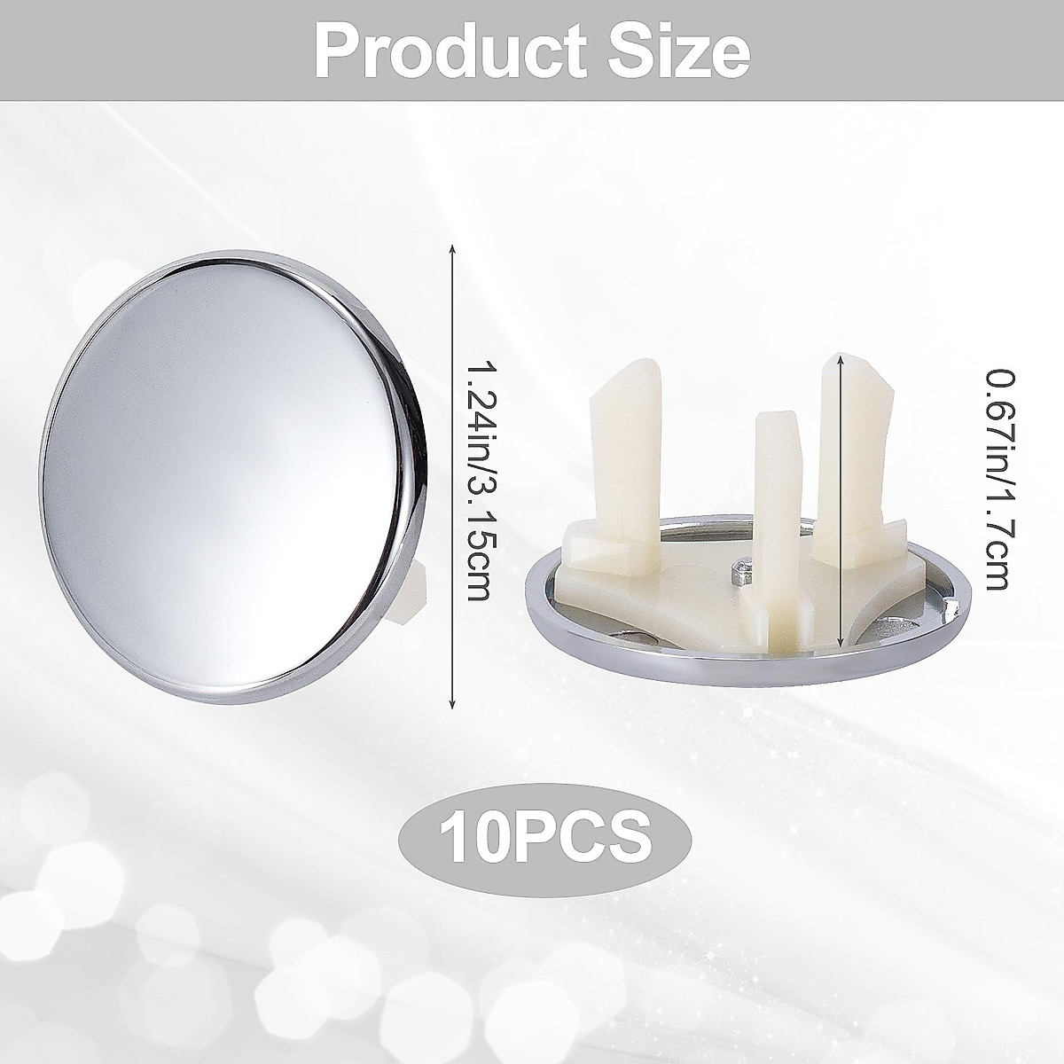 HINZIC 10 Pack Bathroom Faucet Sink Overflow Cover, 22-25mm Dia Round Plastic Decorative Ring Hole Caps Basin Trim Replacement for Kitchen Bathtub Drains