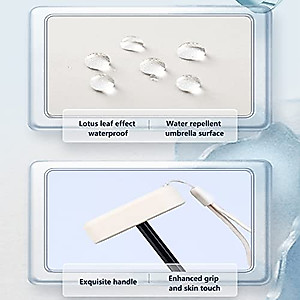 Cloudia Mini Umbrella for Purse, Portable and Compact Perfect for Rain and Sun with UV Protection (Beige)