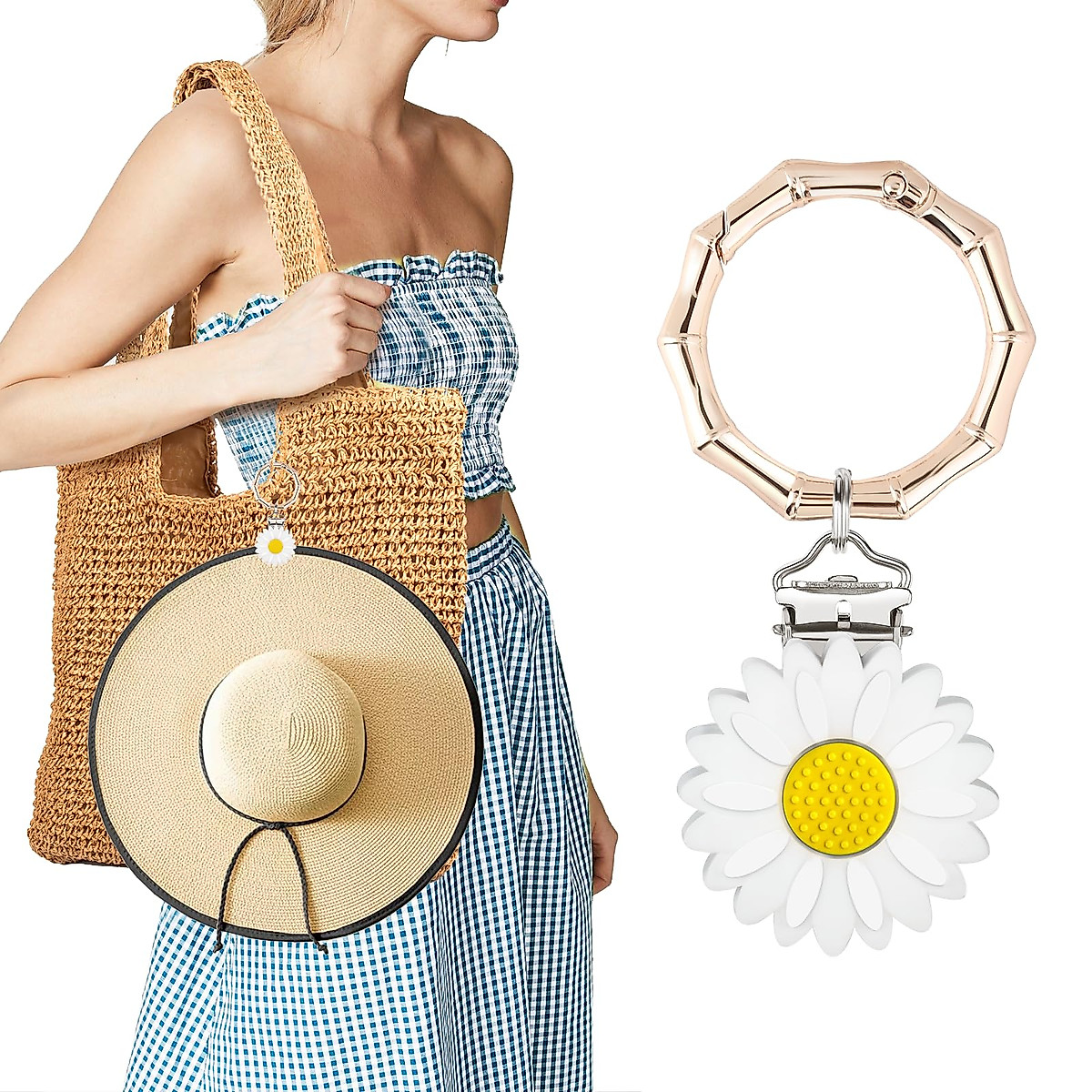 HATYDF Hat Clip for Travel, Hat Holder for Hanging Sunglasses, Car Keys, Backpacks, Luggage, Purses, Bags, Travel Accessories Gold