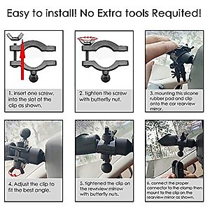 Dash Cam Mount Holder - Mirror Mount, Come with 10+ Different Joints, Compatible with APEMAN, Falcon F170, Old Shark, Peztio, Rexing V1P, Roav, UGSHDI, Z-Edge，YI，Kdlinks X1, and Most Dash Cameras /GPS