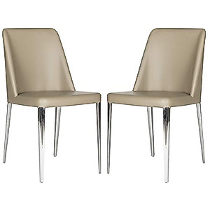 Safavieh Home Collection Mid-Century Modern Baltic Taupe Side Chair (Set of 2)