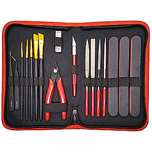 Hobby Tools 17 Pcs | Gundam Model Tool Kit - Adults Hobby Building Craft Set - Tools for Plastic Model Kits, Car Models, Miniatures and Airplane Model Kits