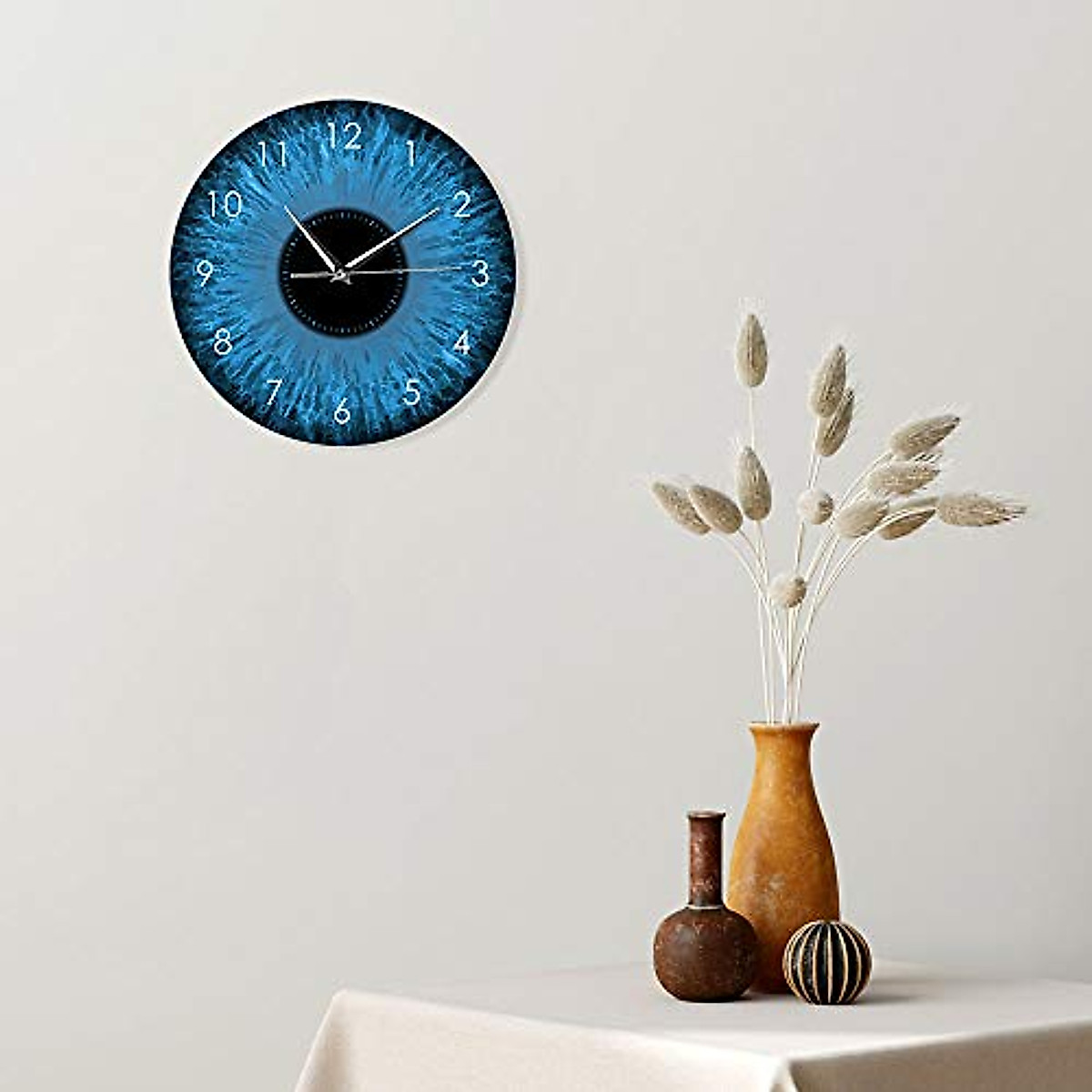 The Geeky Days Blue Eyes Iris Opticianry Silent Quartz Wall Clock Weird Macro Reptilian Eyeballs Eye Designed Home Decor Watch Eye Doctor Ophthalmology Gifts