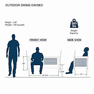 Blaine Teak Wood Porch Swing with Oyster Cushion