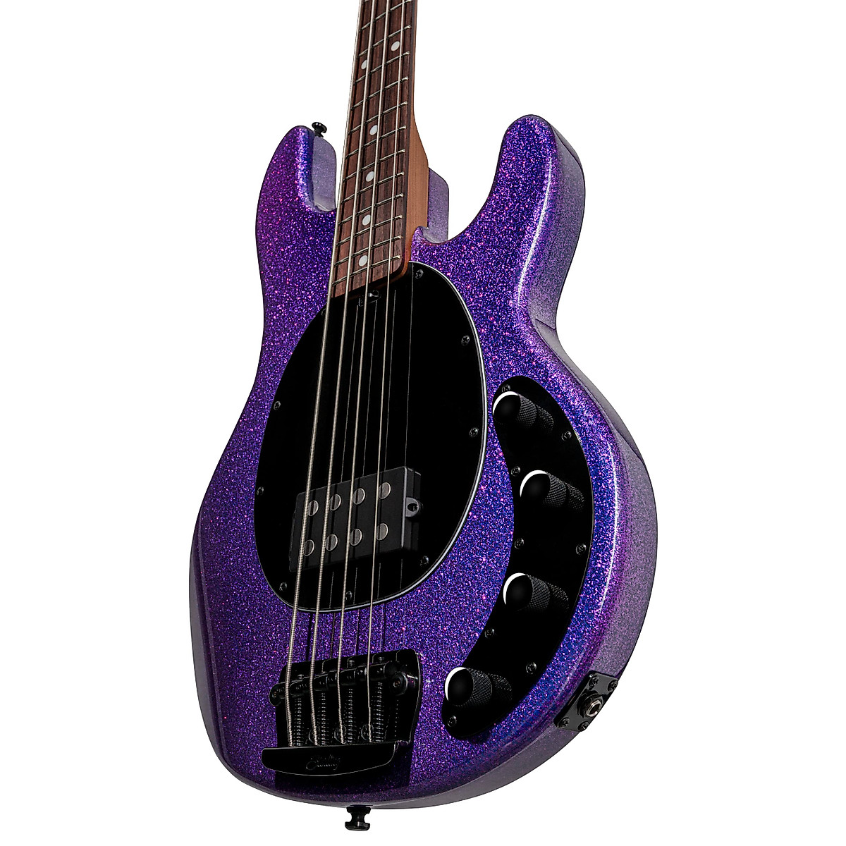 Sterling by Music Man 4 String Bass Guitar, Right, Purple Sparkle (RAY34-PSK-R2)