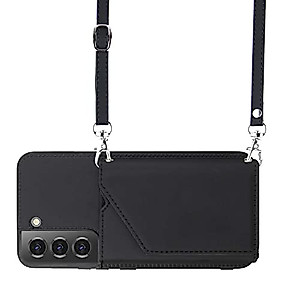 NAMSAR Crossbody Case with Card Holder For Samsung Galaxy S23,Adjustable Rope,Card Slots Luxury Leather Case with Kickstand,Magnetic Clasp and Durable Shockproof Heavy Duty Protective Cover 6.1 inch