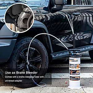 FOUR UNCLES 6.5L Oil Extractor - Pneumatic/Manual Vacumm Fluid Extractor with Pump Tank Remover & 4 Tubes and A Brake Bleeding Hose