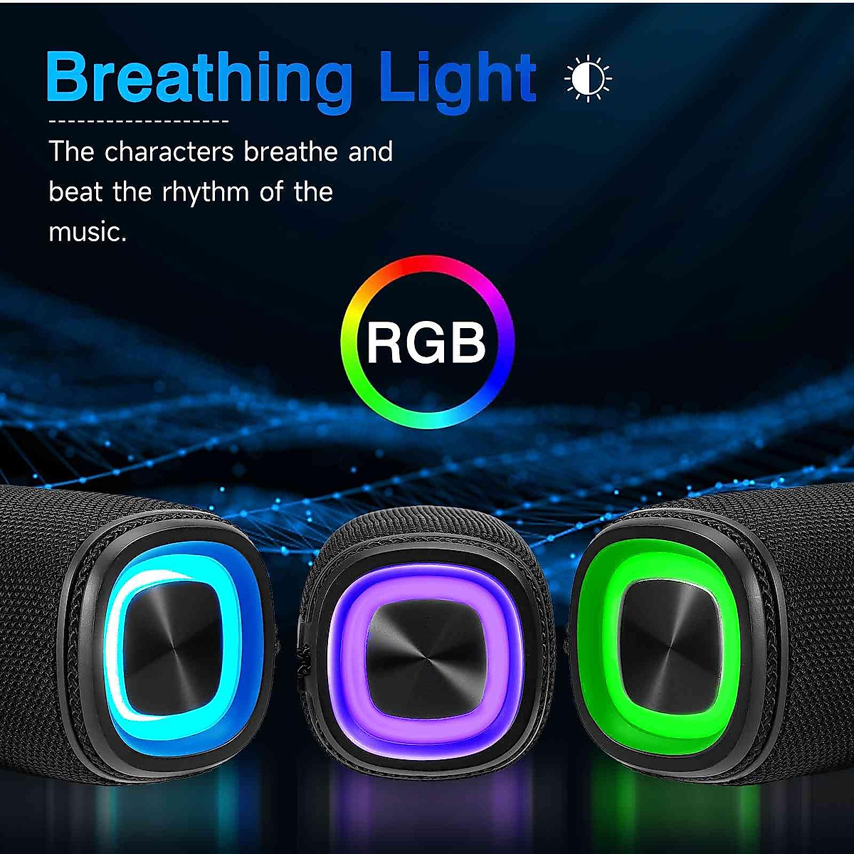 UrbanX Scorpio Series Bluetooth Speaker, IPX6 Waterproof Speakers HD Surround Sound with Punchy Bass, True Wireless Pairing, BT5.3, Portable Speaker for OnePlus Ace 2V - Black