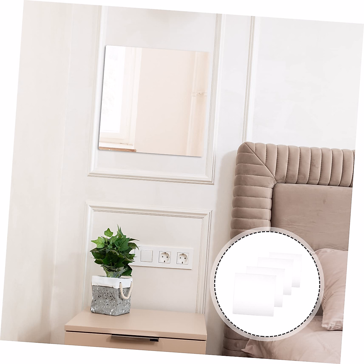 Holibanna Full Body Mirror 4pcs Acrylic Tile Decals Lasting Acrylic Sticker Reflective Sticker Specular Wall Sticker Round Mirror Acrylic Mirror Wall Sticker 15c Tile Stickers
