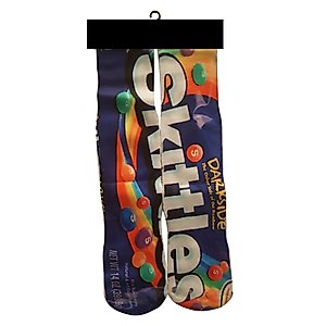 DJDesigns 3D Printed Graphic Kids Youth Sizes (Fits Ages 5-9) Mid Crew Sock (Skittles)