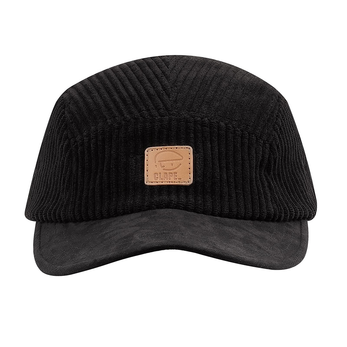 Clakllie Corduroy Baseball Cap Snapback 5 Panel Hat Solid Colors Trucker Dad Hat Stylish Biker Board Caps Sun Hat,Balck