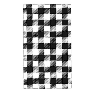 QICENIT Black and White Plaid Highly Absorbent Hand Towels Ultra Soft Quick-Dry Bath Towel for Bathroom Kitchen Hotel Gym Spa Superfine Fiber(15.7" x 27.5")