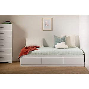 South Shore 10574 Pure White Twin Mates Bed with 3 Drawers