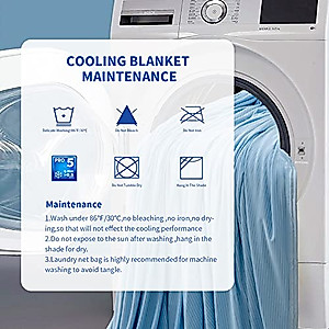 Auemtyn Cooling Throw Blanket with Double Sided Cold Effect,Twin Cool Blankets for Hot Sleepers,Arc-Chill Q-Max>0.52 Cool Fiber,Lightweight Breathable Summer Blankets for Night Sweats(60"x80",Blue)