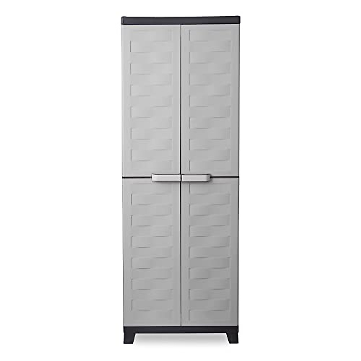 Ram Quality Products Premium Adjustable 4 Shelf Tool Storage Organizing Utility Cabinet with Lockable Double Doors, Gray