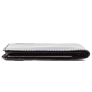 Big Skinny Men's L-Fold Passcase Leather Slim Wallet, Holds Up to 30 Cards, Black