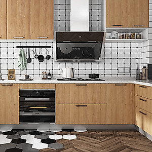 Haimin Wallpaper Wood Contact Paper Peel and Stick Self-Adhesive and Removable Paper for Cabinet Wall Furniture Countertop Kitchen Room Wood Grain Shelf Liners (Yellow Oak, 24" X 393")