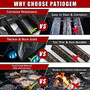 PatioGem 7635 Flavorizer Bars Fits for Weber Spirit 200 Series, Spirit E210 Parts, Fits for Weber Spirit E210 Grill Parts, Spirit E210 Flavorizer Bars, Fits for Weber Grill Parts Spirit E210