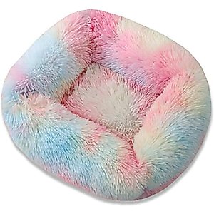 Bed Xs Size Warm Winter Square Super Soft Sleeping Dog Bed Long Plush Washable Cat Mat Basket Puppy House 1Pcs Rainbow Colors