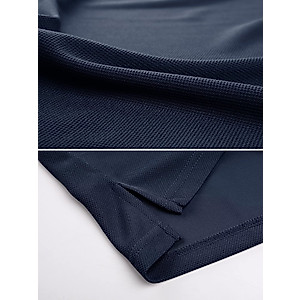 MAGCOMSEN Navy Blue Polo Shirts for Men T Shirts Short-Sleeve Hiking Shirts Hunting Shirt Tactical Shirts Navy L