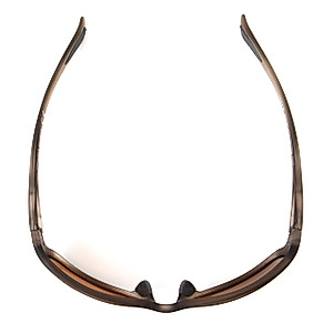 Panama Jack Men's Polarized Orange Mirror Wrap Sunglasses, Dark Gray Crystal, 64