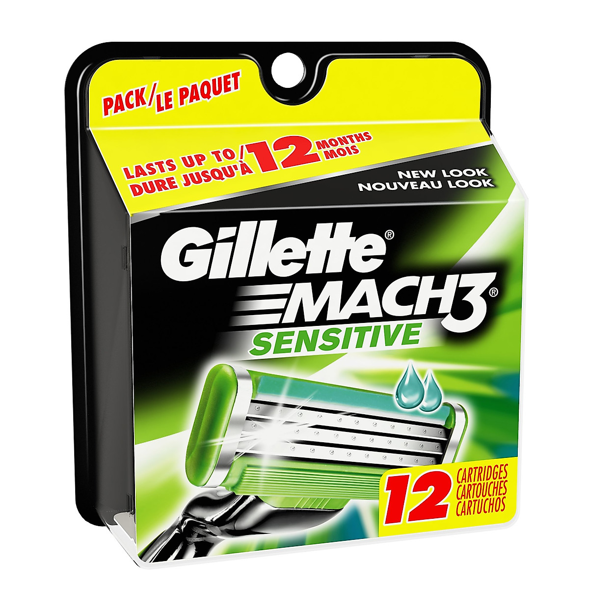 Gillette Mach3 Men's Razor Blade Refills, Sensitive, 12 Count
