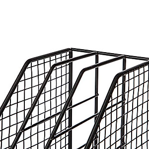 Home Zone Living Desk Document File Tray Organizer | Sort Workspace Office Supplies, Paper and Notebooks | Vertical Sorter (Black),File Sorter,3-Tier Vertical (Slim),CAD1048U