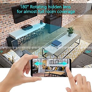 zhiroad Hidden Camera Speaker, 180° Rotating WiFi Spy Camera Hide in Bluetooth Speakers, 1080P Nanny Cam with Phone App Remote Viewing, Live Streaming, Motion Detection, Video Recording