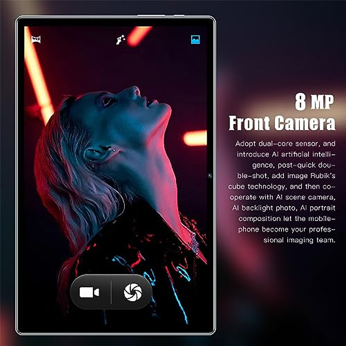 SHYEKYO 10.1 Inch Tablet, Octa Core Processor Tablet PC Supports 4G Calling Support Fast Charging 100-240V Support GPS 5G WiFi for Travel (US Plug)