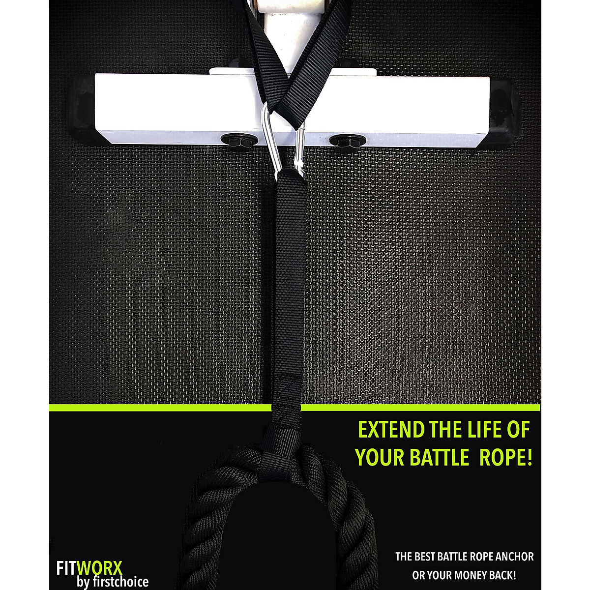 RadBizz Battle Rope Anchor Strap Kit with Bonus Battle Rope Workout Guide- FitWorx