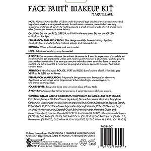 Forum Novelties Costume Day of The Dead Face Paint Makeup Kit, Net Wt. 14 g/.5 Oz