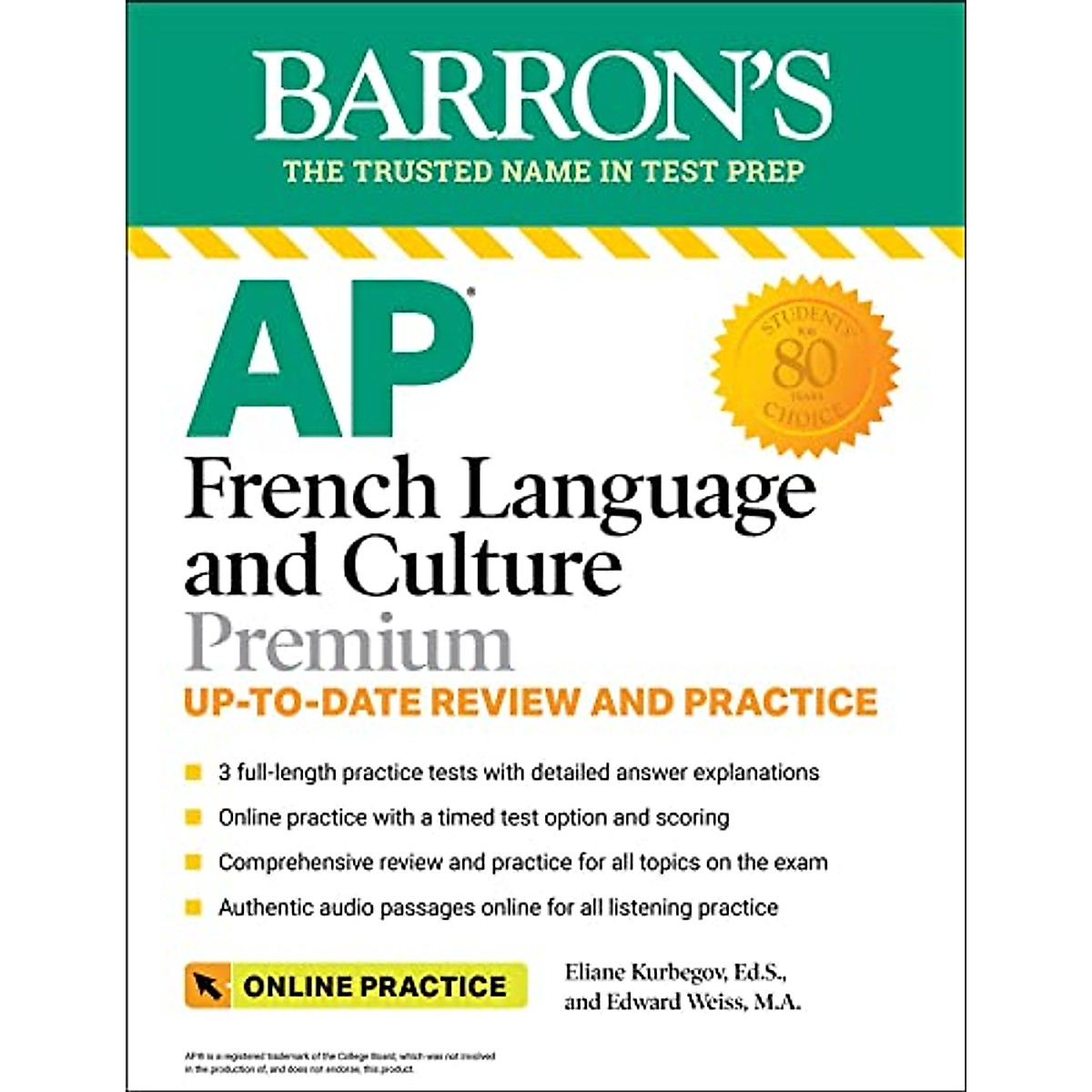 AP French Language and Culture Premium, 2023-2024: 3 Practice Tests + Comprehensive Review + Online Audio and Practice (Barron's AP)