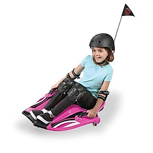 Rollplay Nighthawk Electric Ride On Toy for Ages 6 & Up with 12V 7AH Rechargeable Battery, Side Handlebars for Steering, Tall Rear Safety Flag, and a Top Speed of 6.5 MPH, Pink