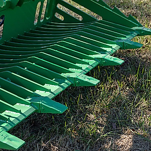 Titan Attachments 72in Fine Grade Rock Grapple Skeleton Bucket with Teeth, Fits John Deere Tractors with Hook and Pin Connection