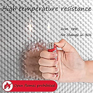 Hailongbay 15.7X196.9 inch Kitchen Oil-Proof Waterproof Stickers, Self Adhesive Kitchen Backsplash Wallpaper Sticker Heat Resistant Aluminum Foil Wall Sticker for Countertop Drawer Liner Shelf Liner, 3D Cube