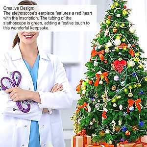 UPHIGHER Caring Heart Stethoscope Christmas Ornament Appreciation Gift for Doctor Nurse Caregiver Healthcare Themed Christmas Tree Decor