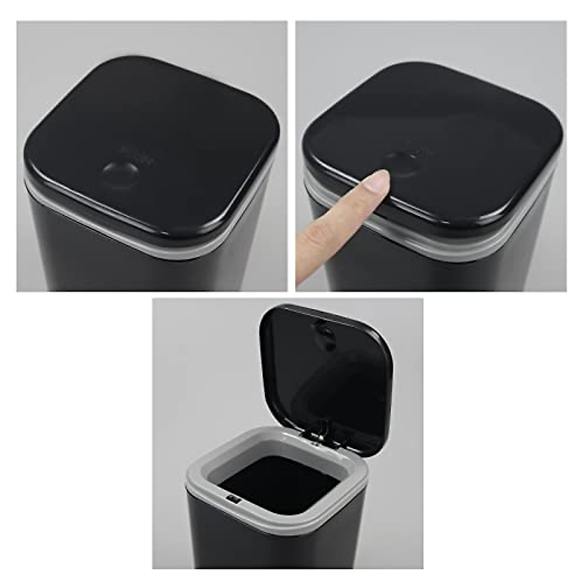 Zopnny Plastic 0.5 Gallon Tiny Trash Can, Desktop Mini Waste Bin, Black