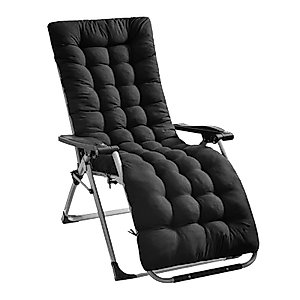 iMounTEK Lounge Chair Cushions Thickened 67x22x4 in Padding Chaise Lounger Cushion Recliner Rocking Chair Sofa Mat Pad Chair Cushion for Indoor Outdoor Furniture, Zero Gravity Chair Cushion/Black