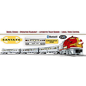 Lionel Santa Fe Super Chief LionChief Set with Bluetooth Capability, Electric O Gauge Model Train Set with Remote