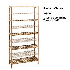 Kinsuite 5-Tier Bamboo Bathroom Shelf - Free Standing Storage Organizer Rack Multifunctional Utility Shelf Natural