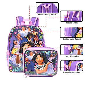 Ruz Encanto 16' Full Size Mirabel Backpack Lunchbox Set Bookbag School Set