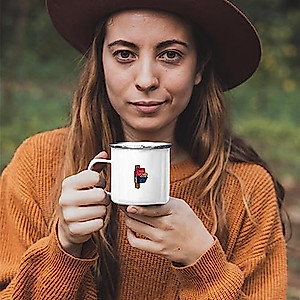 Unique Gift Idea Vintage Mailbox with Package Inside Enthusiasts 12oz Enamel Silver Mug