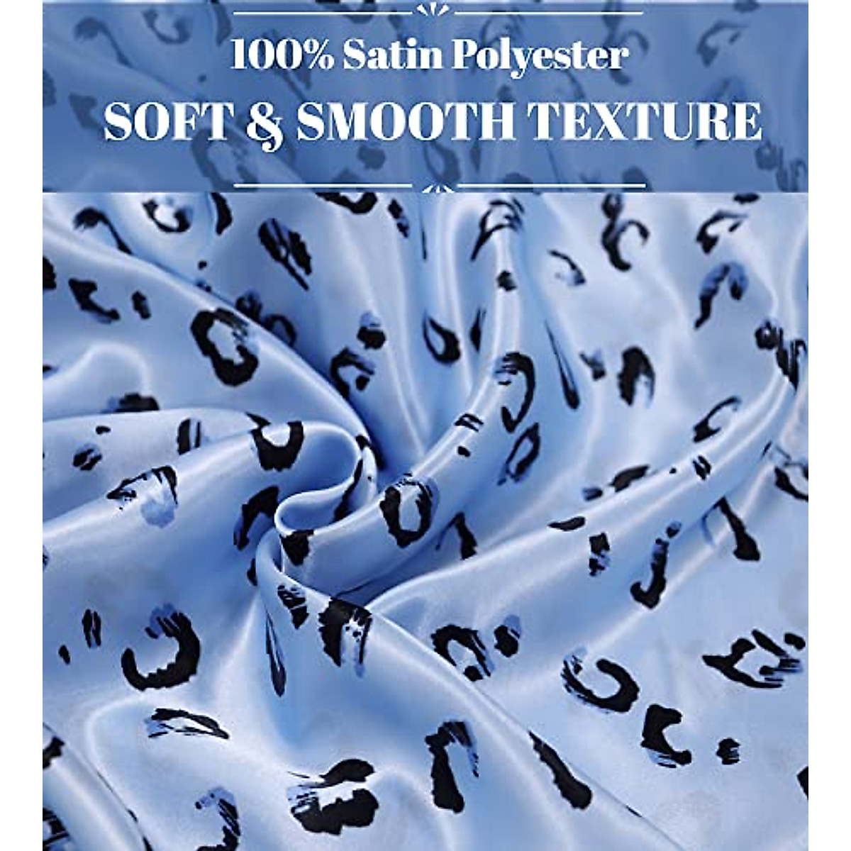 Satin Silk Pillowcase for Hair & Skin, Cooling Pillow case Wrinkle Free, Leopard Silky Satin Pillow Case Cover Queen Size Set of 2, Vegan Silk Satin Pillowcase with Envelope Closure 20x30 inches