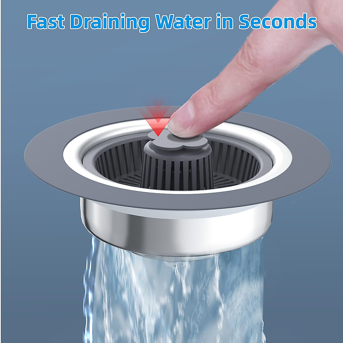 3 in 1 Kitchen Sink Drain Strainer and Stopper 2 Pack, LifeNest Stainless Steel Pop Up Kitchen Sink Stopper, Sink Drain Strainer for Standard 3-1/2 Inch Drain