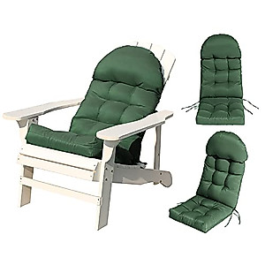 COSNUOSA Rocking Chair Cushion High Back Adirondack Chair Cushion Waterproof Patio Cushions for Outdoor Furniture Dark Green