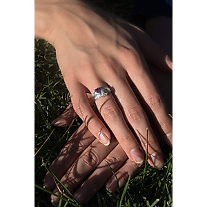 GLAMCARAT Personalized mothers ring with 2 birthstones family jewelry gift for her promise ring customized name engraved ring (8)