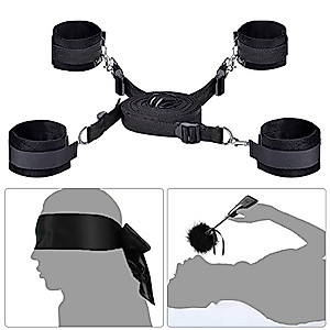 Sex Bondage BDSM Kit UTIMI Restraints Set Sex Toys with Hand Cuffs Ankle Cuff Bondage Collection & Blindfold & Tickler Included