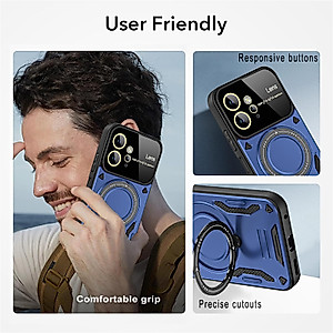 Ephoou Case for Xiaomi Redmi Note 12 4G with Ring Kickstand, Lens All-Inclusive Protection New Large Window Shockproof Anti-Scratch Armor Cover Case for Xiaomi Redmi Note 12 4G YD-Black